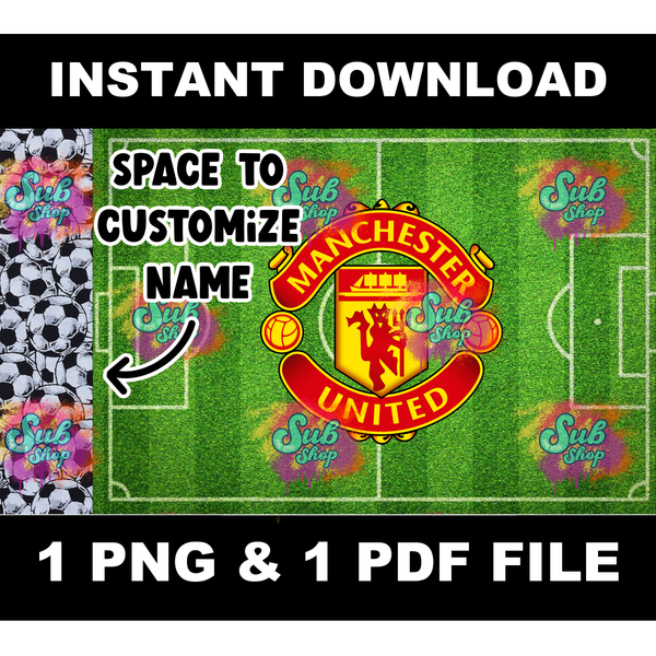 Manchester United Straight Sippy Cup Tumbler Wrap - Instant Download ...